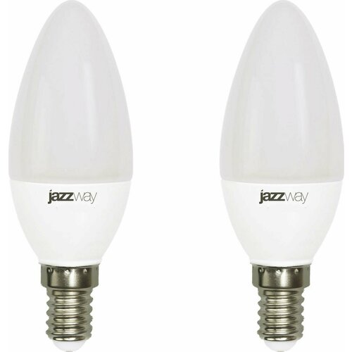 Светодиодная лампа JazzWay PLED Super Power C37 9W эквивалент 75W 5000K 820Лм E14 свеча (комплект из 2 шт)