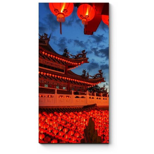 Модульная картина Храм Тянь Хоу в сумерках50x100