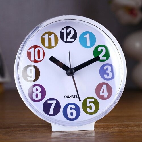 Часы - будильник настольные "Абруд", дискретный ход, циферблат 10.5 см, 10.5 х 11 см, АА