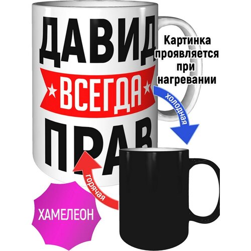 Кружка Давид всегда прав - с проявление картинки от тепла