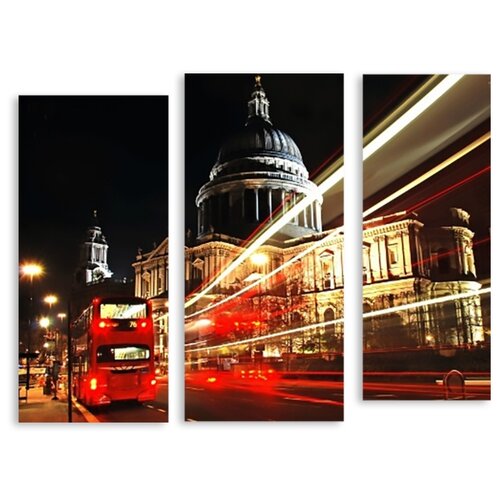 Модульная картина на холсте "Ночной Лондон" 90x68 см