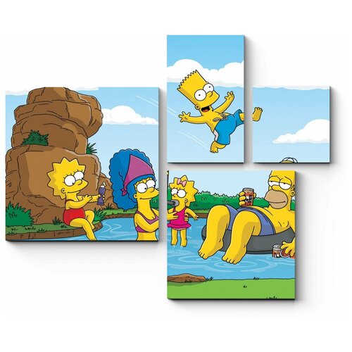 Модульная картина Симпсоны 162x135