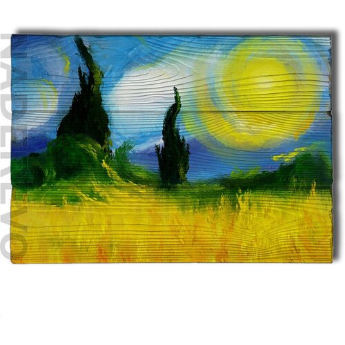Картина на досках Ван Гог "Жара" 40х29 см