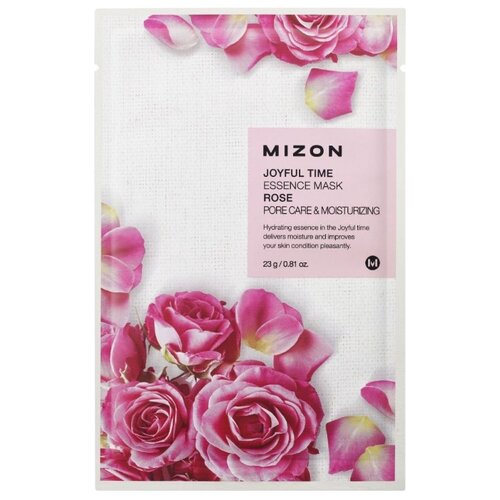 MIZON Тканевая маска для лица с экстрактом лепестков розы Joyful Time Essence Mask Rose, 23 мл, 1 шт
