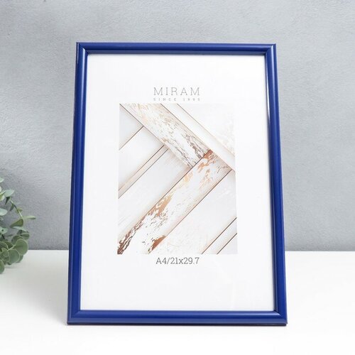MIRAM Фоторамка пластик Gallery 21х29,7 см, (A4) синий (пластиковый экран)