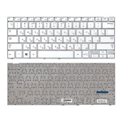 Клавиатура для ноутбука Samsung NP915S3 белая, без рамки