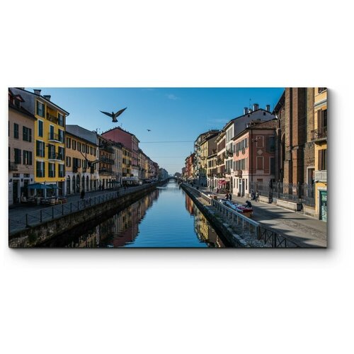 Модульная картина Большой канал Милана 70x35