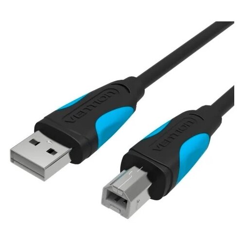 Кабель Vention USB 2.0 AM/BM (VAS-A16-B-200), 2 м, 1 шт., черный