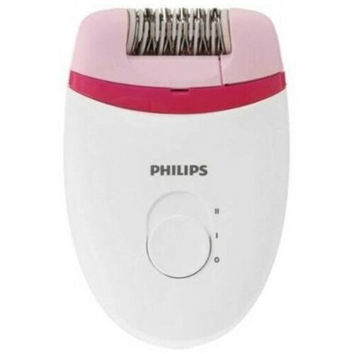 Эпилятор Philips BRE235/00, 2 скорости, 2 насадки, от сети, бело-розовый