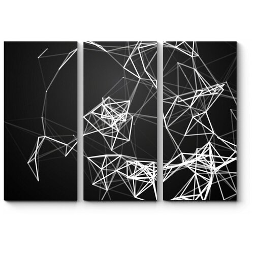 Модульная картина Сияющие линии на черном 110x79