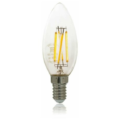 Лампа светодиодная C35, E14, прозрачная