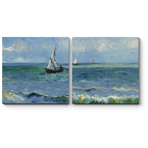 Модульная картина Морской пейзаж в Сен-Мари, Винсент Ван Гог 180x90