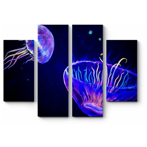 Модульная картина Сияющие медузы90x68