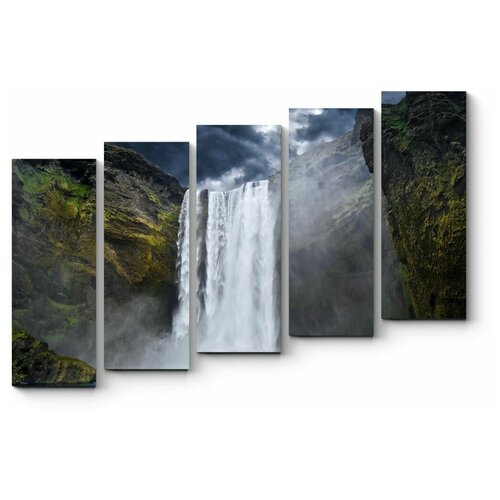 Модульная картина Захватывающий дух вид на горный водопад140x98