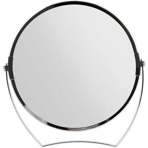 Зеркало настольное Brabix двустороннее с увеличением рамка диаметр 17см х2шт