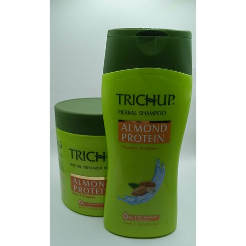 Набор шампунь для волос Trichup, c натуральным протеином (Natural Protein) c Миндальным протеином+ Маска для волос 500 и 200 мл
