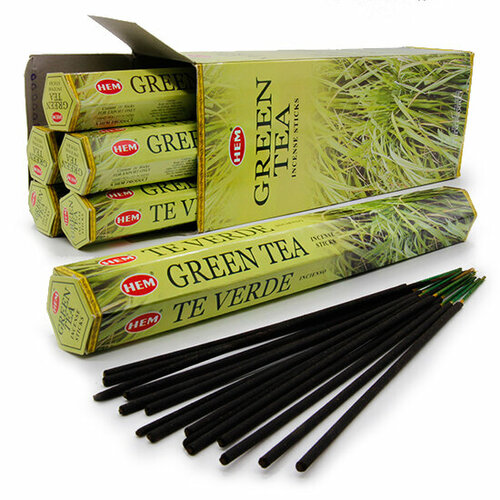 Hem Incense Sticks GREEN TEA (Благовония зеленый ЧАЙ, Хем), уп. 20 палочек.