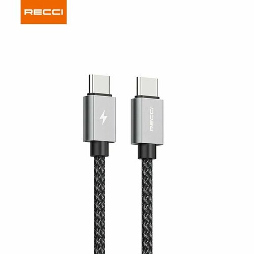 Кабель для зарядки RECCI Data Cable Type-C to Type-C PD100W, 1.5m - Black