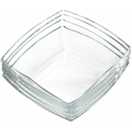 Салатник стекло, прямоуг, 4 шт, 16х16 см, Tokyo, Pasabahce, 53066B/4