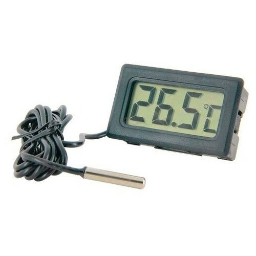 Термометр цифровой с выносным датчиком (кабель 1м, батарейки в комплекте)