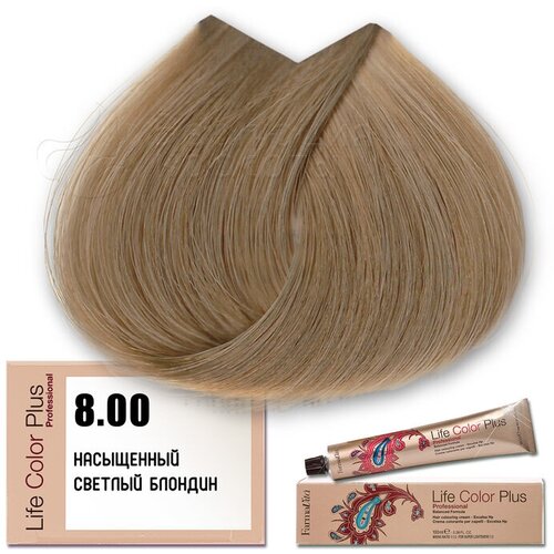 FarmaVita Life Color Plus Крем-краска для волос, 8.00 насыщенный светлый блондин, 100 мл