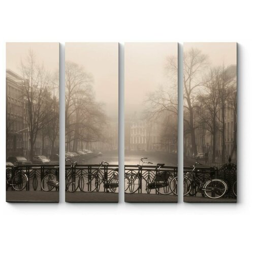 Модульная картина Великолепный Амстердам туманным полднем 90x68