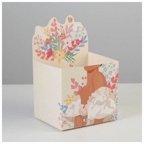 Дарите Счастье Коробки для мини букетов «FLOWER», 12 × 20 × 10 см