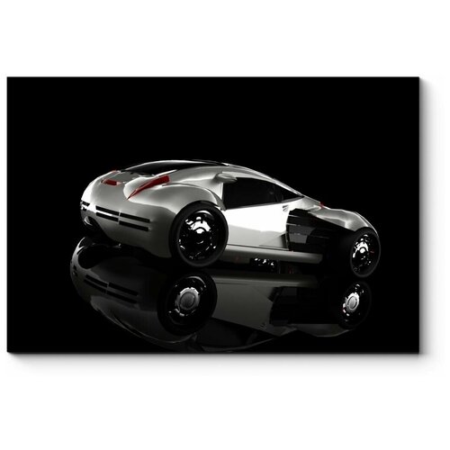 Модульная картина Концепт серебристого спортивного автомобиля130x87
