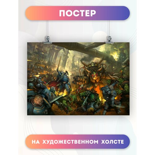 Постер на холсте Warhammer 40000 Космические волки, орки (5) 40х60 см