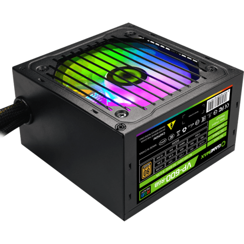 GameMax Блоки питания GameMax Блок питания ATX 600W VP-600-RGB 80+, Ultra quiet