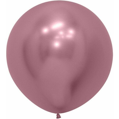 Шарики воздушные (24'/61 см) Reflex, Зеркальный блеск, Розовый (909), хром, 3 шт. набор шаров на праздник