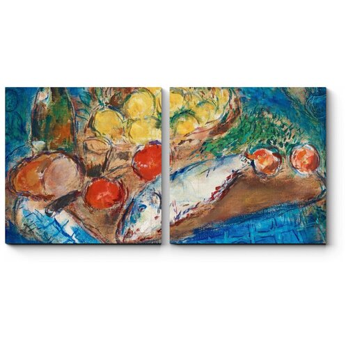 Модульная картина Натюрморт, Марк Шагал 100x50