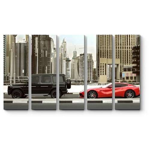 Модульная картина Роскошные автомобили в Дубае110x66