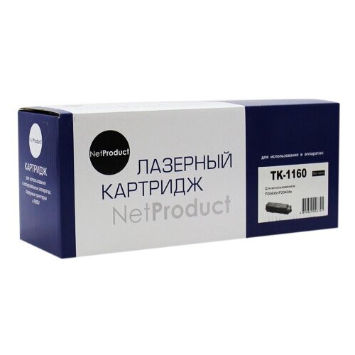 Тонер-картридж лазерный NetProduct TK-1160 для Kyocera P2040dn/P2040dw, черный