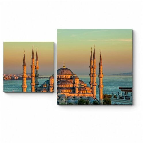 Модульная картина Голубая мечеть в закатных лучах, Стамбул 80x48