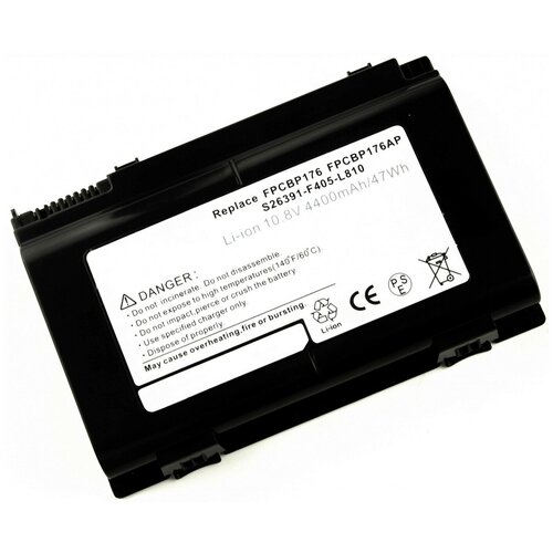 Аккумулятор для ноутбука Fujitsu LifeBook A1220 A6210 AH550 E780 E8410 N7010 (10.8V 4400mAh) P/N: FPCBP176 BP176-3S2P CP335319-01