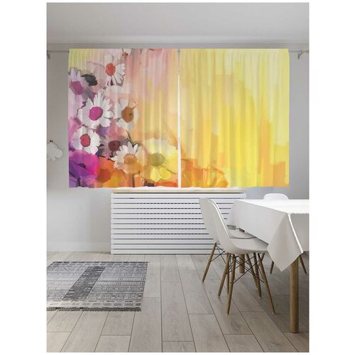 Классические шторы JoyArty "Цветочная лестница", серия Oxford DeLux, 2 полотна 145x180 см
