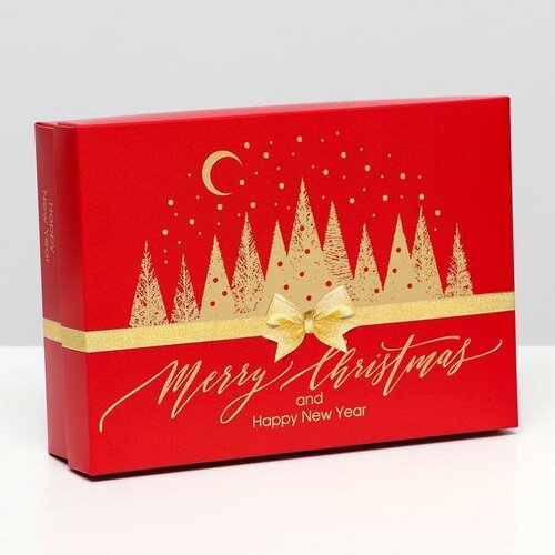 Подарочная коробка Merry Christmas, красная, 21 х 15 х 5,7 см 5 шт