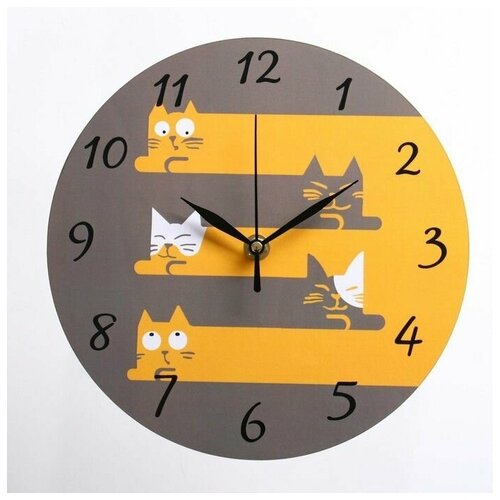 Соломон Часы настенные "Коты", дискретный ход, d-23.5 см