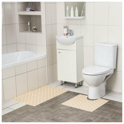 Вилина Набор ковриков для ванны и туалета, 2 шт: 50×52, 50×85 см, ПВХ