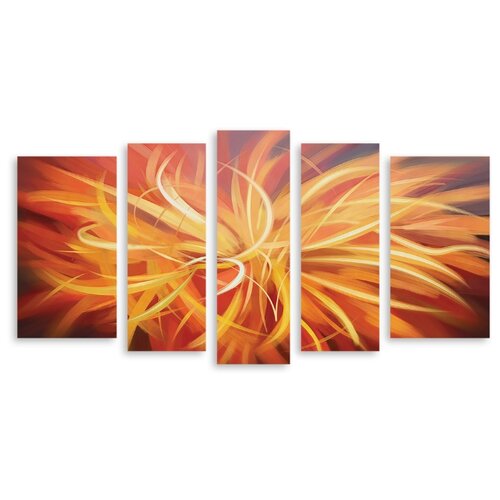 Модульная картина на холсте "Огненные лучи" 90x49 см