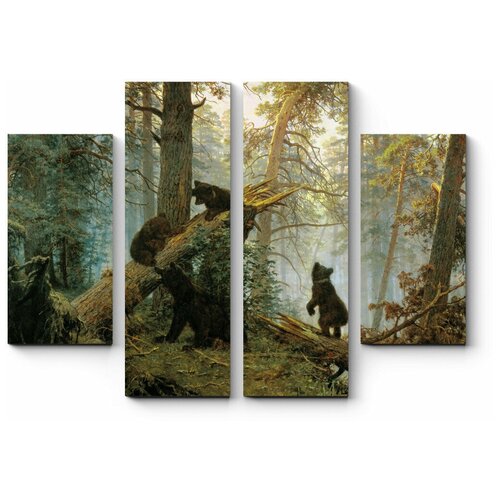 Модульная картина Утро в сосновом лесу, Иван Шишкин 80x60