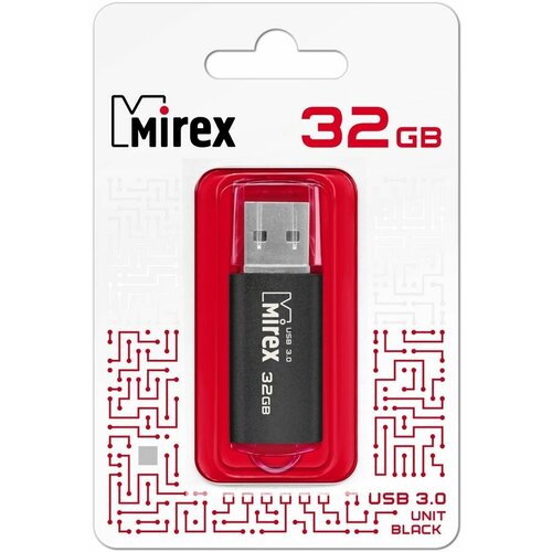 Флешка USB 3.0 Flash Drive MIREX UNIT BLACK 32GB