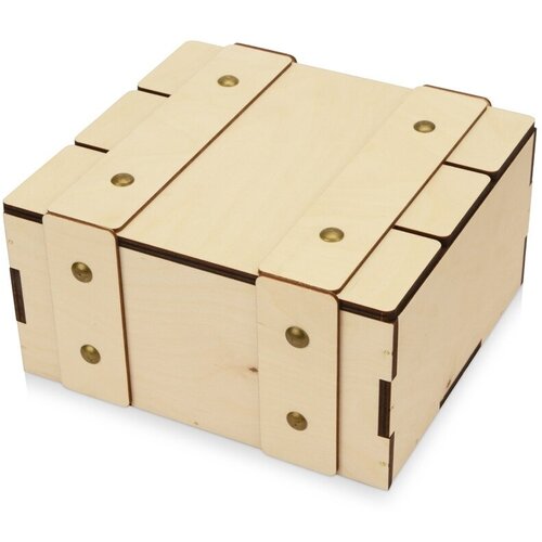 Деревянная подарочная коробка с крышкой "Ларчик", размер 21 х 19 х 10,6 см, цвет натуральный