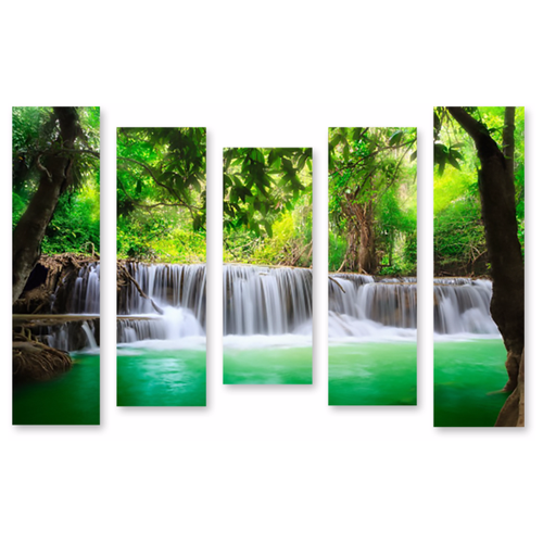 Модульная картина на холсте "Водопад" 120x87 см