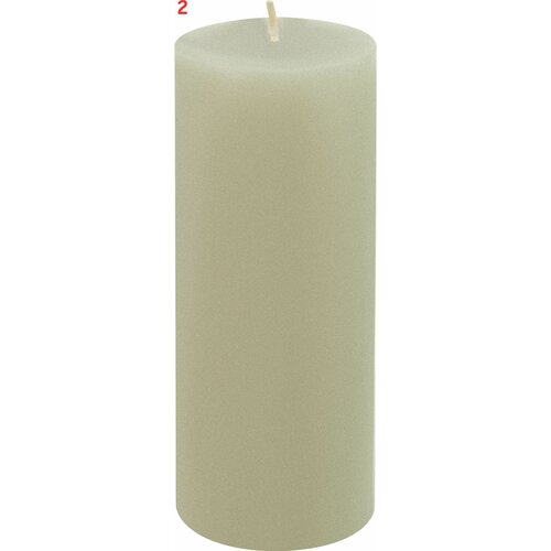 Свеча столбик Рустик светло-серая 16 см (2 шт.)