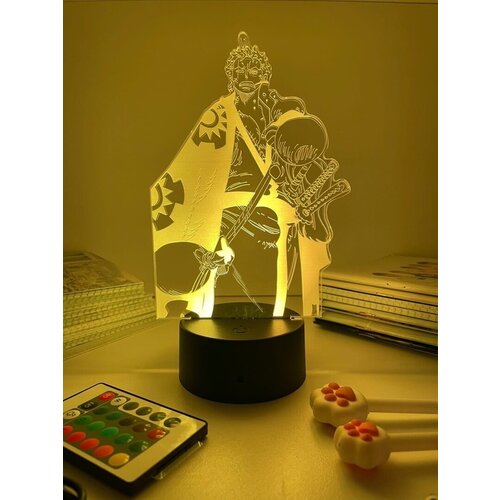 3D светильник-ночник , лампа по аниме: Ван-Пис , One Piece , Персонаж: Зоро Ророноа , Zoro Roronoa , 16 цветов