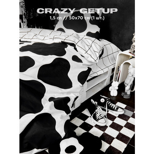 Комплект постельного белья / постельное белье 1.5 перкаль "Crazy Getup" (50х70) рис. 16397-1/16405-1 Cow