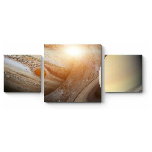 Модульная картина Кольца Сатурна 210x90