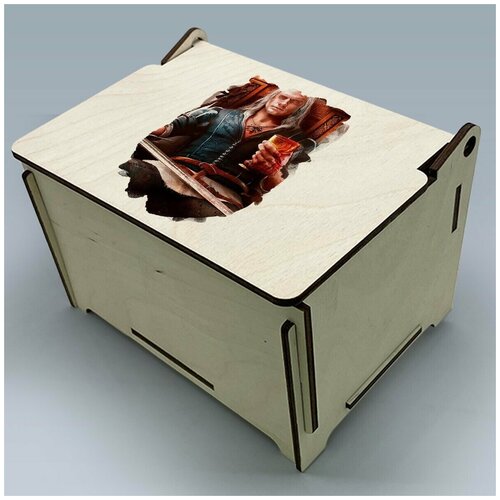 Подарочная коробка шкатулка с крышкой на петлях УФ рисунок размер 16,5x12,5 см игра Ведьмак Witcher - 90